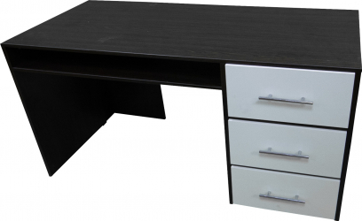 Birou / Masa PC office cu 3 sertare si polita sub blat dreapta Wenge ...