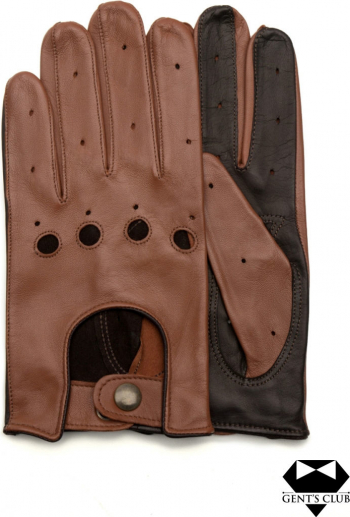 Manusi Pentru Condus Piele Naturala Maro Deschis Gents Club la CEL.ro
