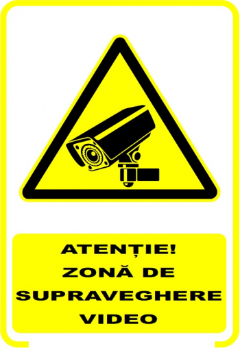 Indicator PVC A4 - Zona de supraveghere video