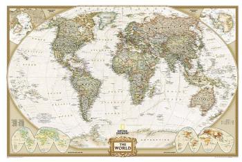 World Executive Laminated Wall Map - National Geographic Maps Editor ...