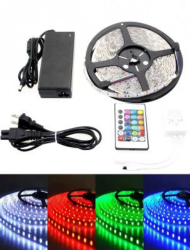 Banda LED RGB cu telecomanda si transformator 5 metri Marketdream (MRKT10015) | Istoric Preturi