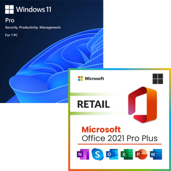 Windows 11 Pro + Office 2021 Pro Plus - Licenta Permanenta Retail - Toate