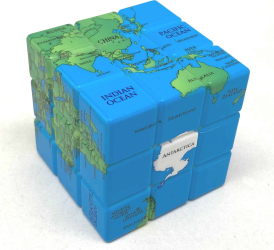 Standard World Map 3x3x3 Cube 1c0l_980283058