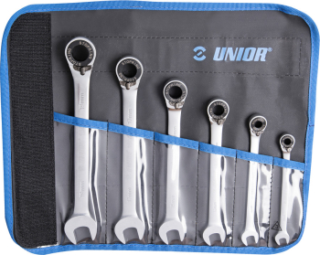 Set de chei combinate forjate cu clichet in husa textila 8 - 19 / 6