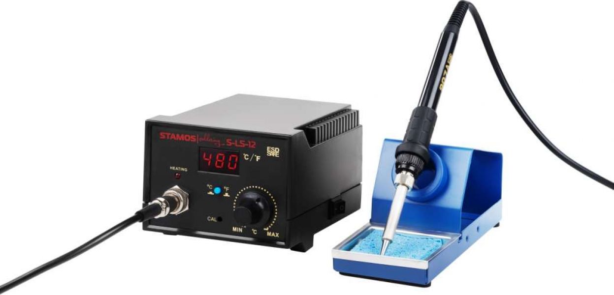 Statie de lipire cu letcon si stativ 65W S-LS-12 Basic Stamos 10021020 ...