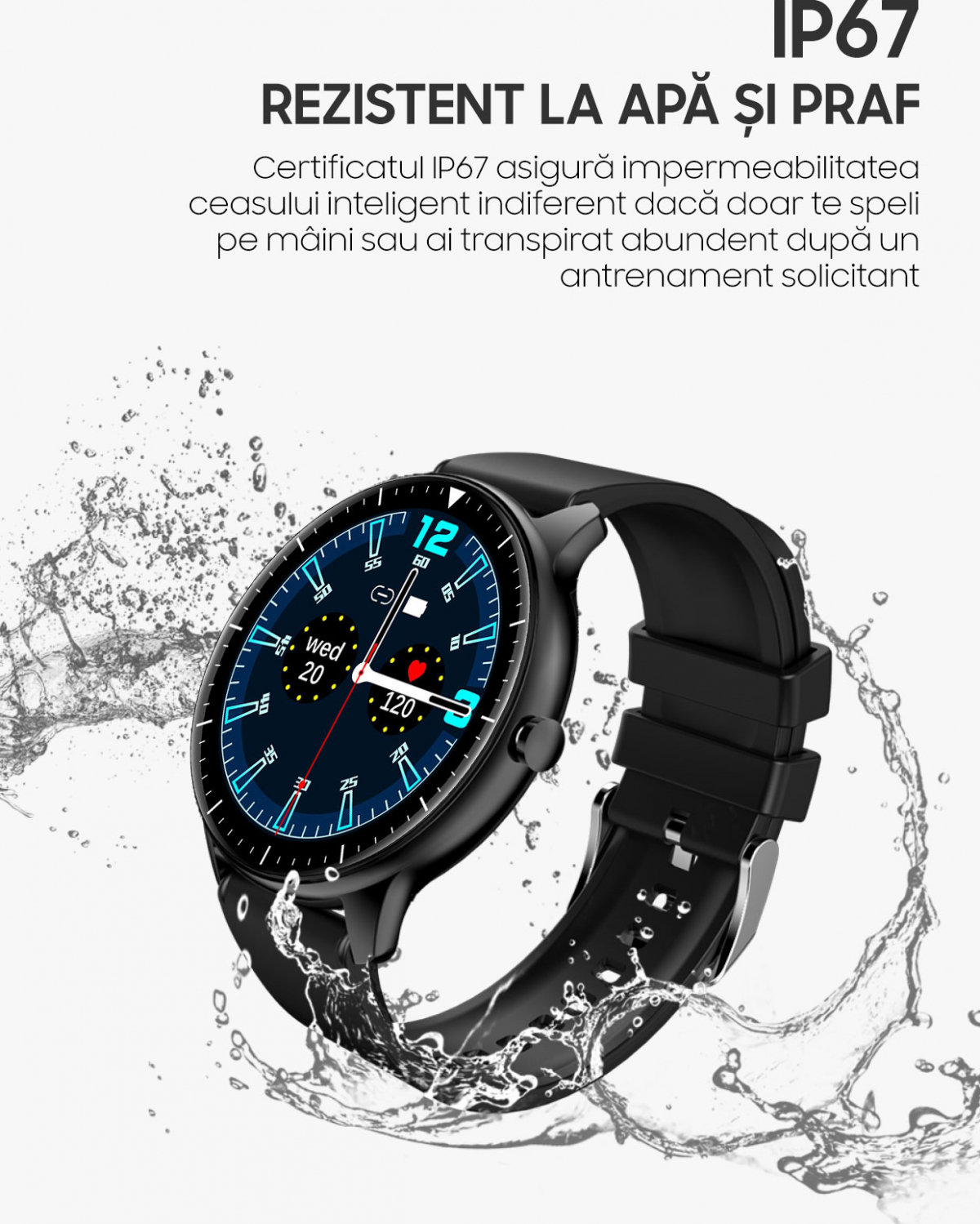Ceas Smartwatch iHunt Watch 6 Titan Saturatie Oxigen Black - cel.ro