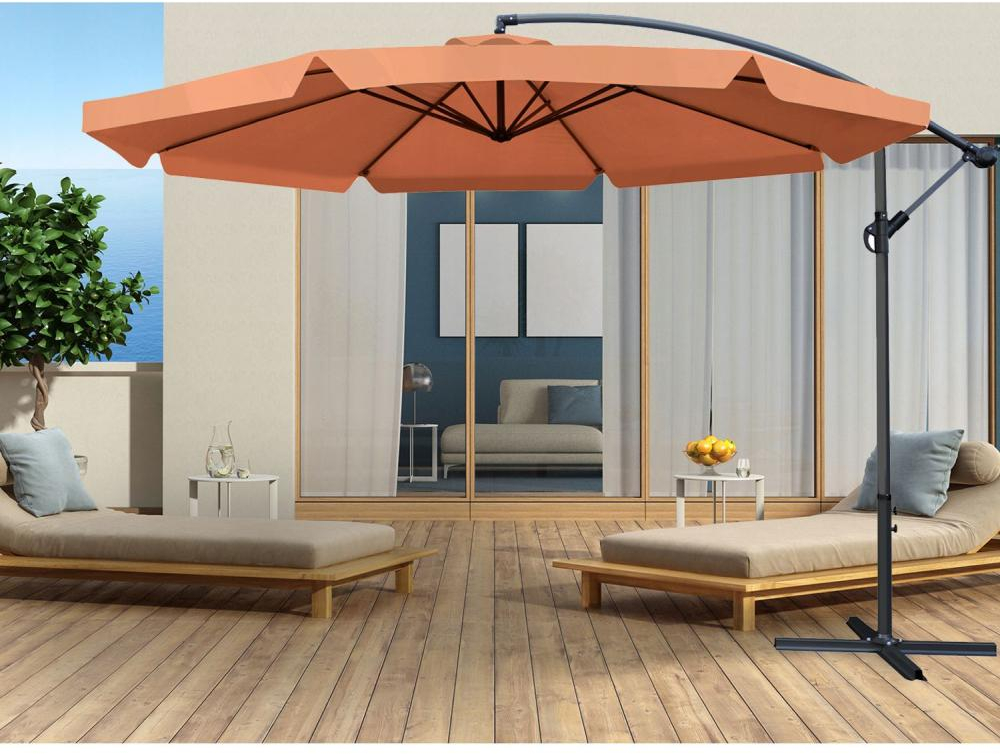 Set Umbrela Mare pentru Terasa sau Gradina cu Suport si Brat la CEL.ro