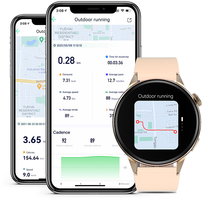 Smartwatch iQuality Watch D-Series Plus Functie Apelare Buton Rotativ ...