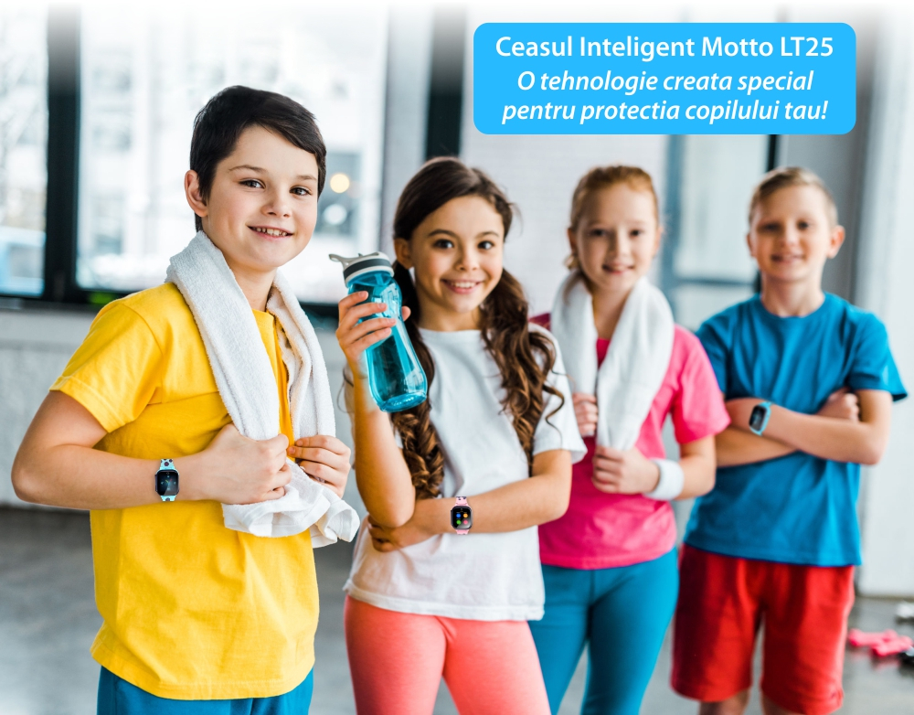 Ceas SmartWatch Pentru Copii Motto LT25 Negru cu Localizare GPS ...