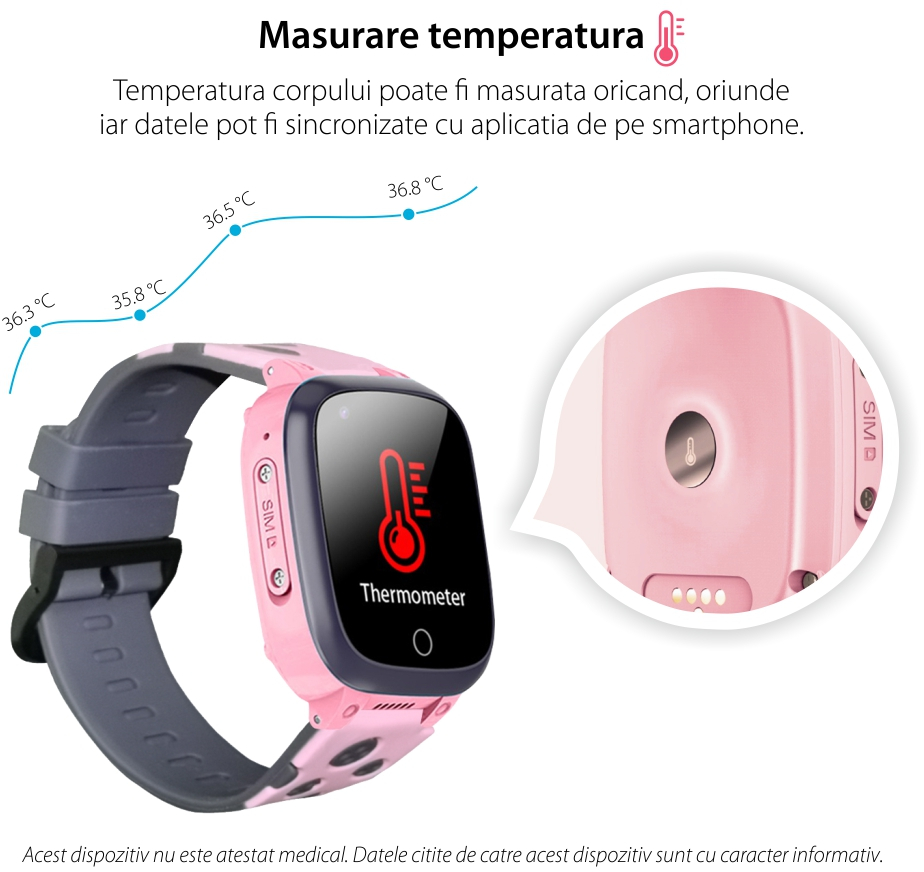 Ceas SmartWatch Pentru Copii Motto LT25 Negru cu Localizare GPS ...