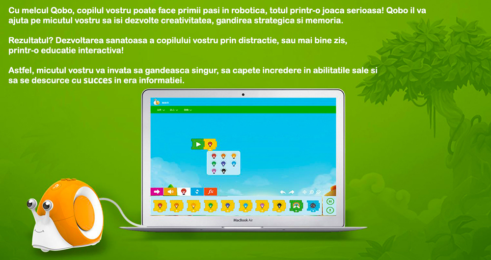 Qobo robot interactiv educational STEM portocaliu cel_QOBO - cel.ro