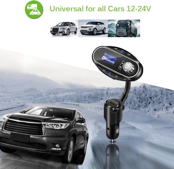 Modulator FM Auto Transmitator T12 Hands Free cu Bluetooth 3.0 Aux Dual ...