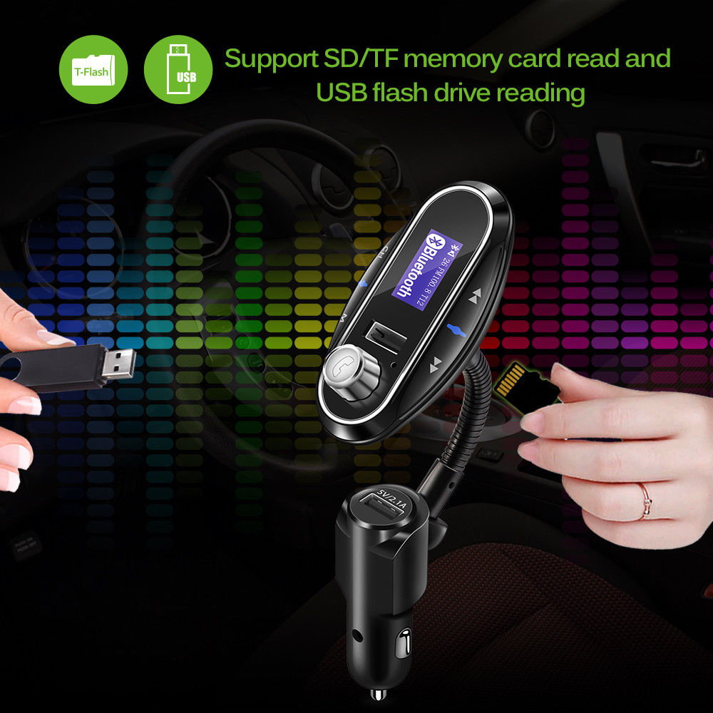 Modulator FM Auto Transmitator T12 Hands Free cu Bluetooth 3.0 Aux Dual ...