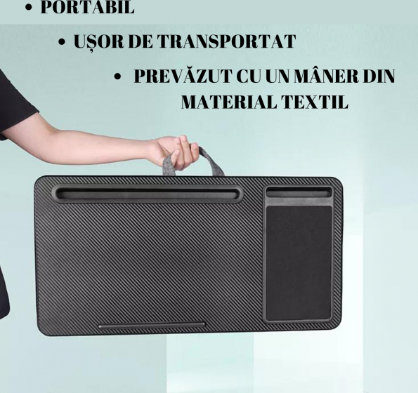 Stand Laptop cu Suport Tableta si Telefon Incorporat Portabil cu Perna ...