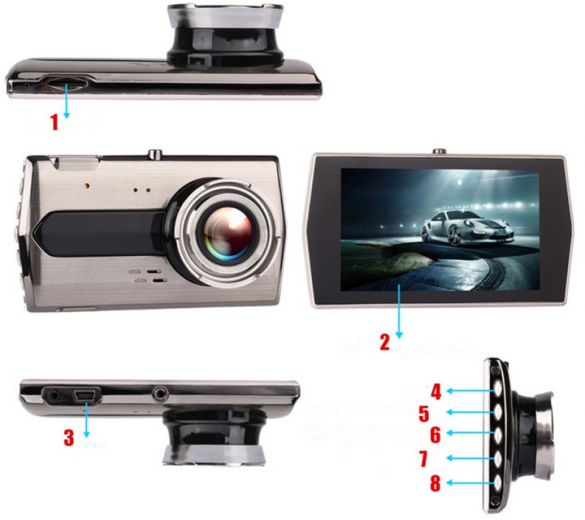 Camera Video Auto DVR Dubla FullHD Techstar and reg T667 Unghi 170 and deg