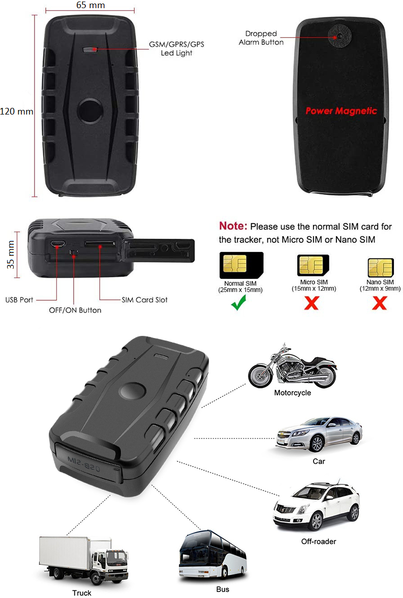GPS Tracker Auto iUni TK105 cu microfon spion localizare si urmarire ...