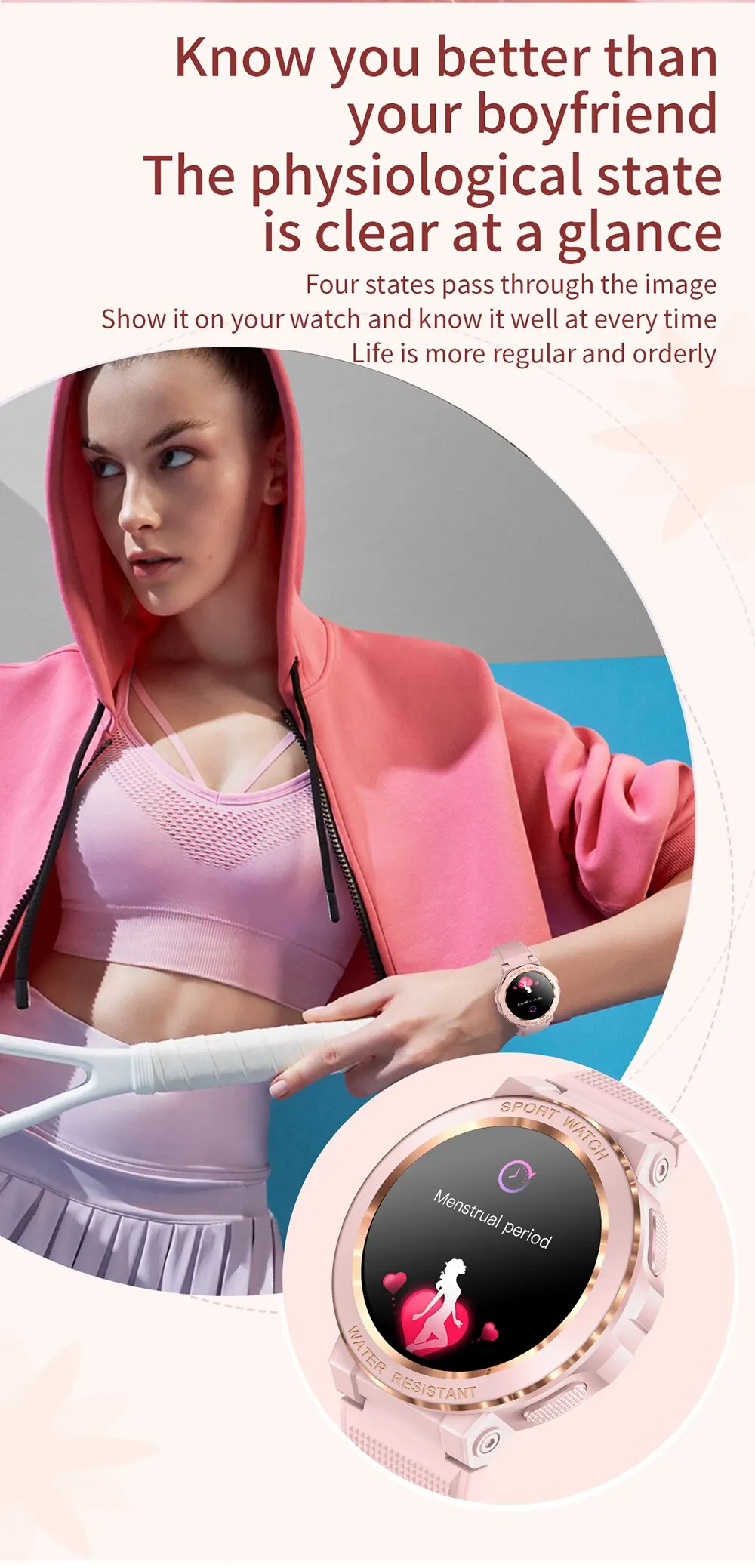 Ceas smartwatch dama TIO® Sport Apeluri Bluetooth Fitness Tracker