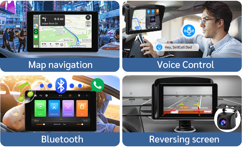 Sistem Multimedia Auto cu Apple CarPlay/Android Auto Functie Modulator ...