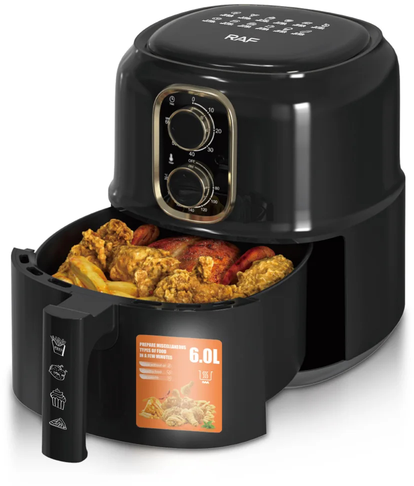 Friteuza Air Fryer RAF R.5361W cu aer cald fara ulei Capacitate 4.8L ...