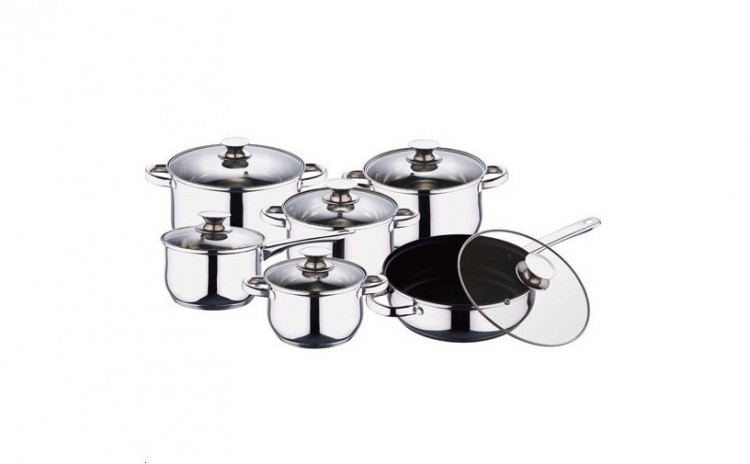 Set Oale Din Inox 5 Oale Si 1 Tigaie Capac Din Sticla Inox Usor De ...