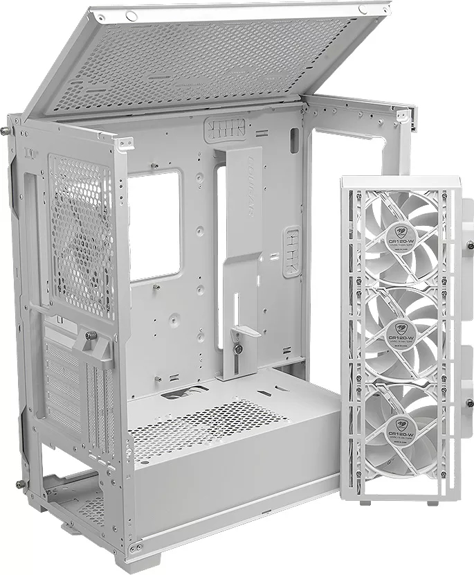 Carcasa COUGAR Duoface Pro RGB White Middle Tower Fara sursa Tempered ...