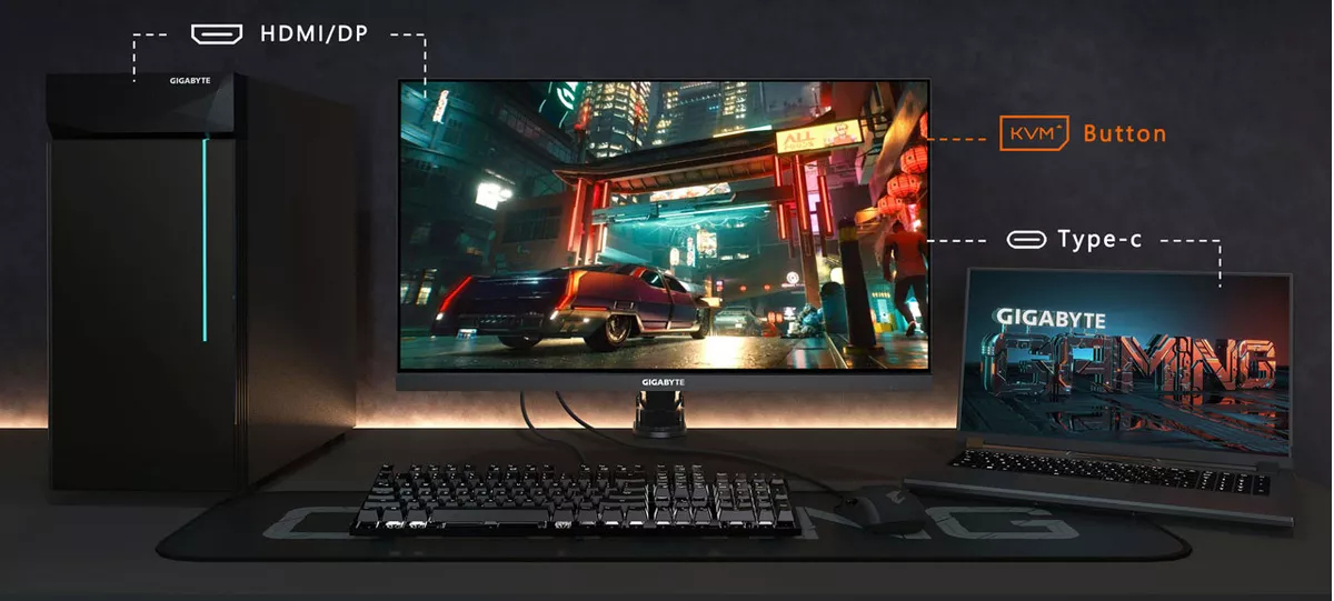Monitor Gaming 28'' GIGABYTE M28U AE 4K UHD IPS 1ms 144Hz KVM FreeSync ...