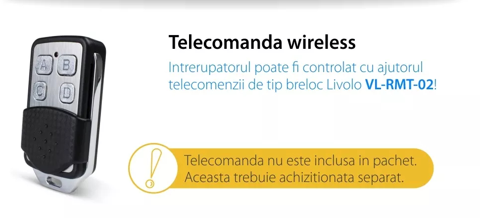 Intrerupator cvadruplu cap scara-cap cruce Livolo wireless cu touch ...