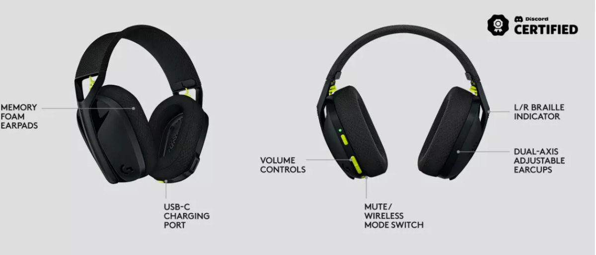 Casti Gaming Wireless Logitech G435 Lightspeed Negru 981-001050 981-001050