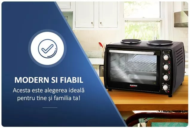Cuptor electric Albatros A45BP2 45L 3500W Termostat reglabil 2 plite ...