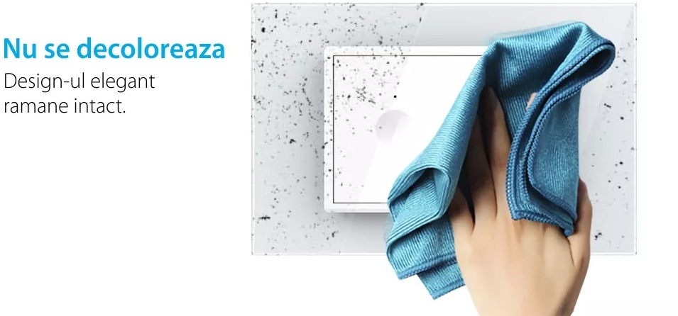 Intrerupator dublu cap scara-cap cruce Livolo touch rama din sticla ...