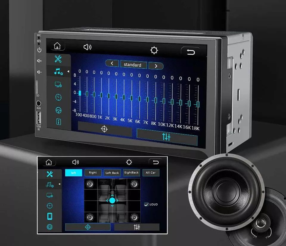 MP5 Player Techstar and reg 7023C 2DIN Apple CarPlay Android Auto Ecran HD