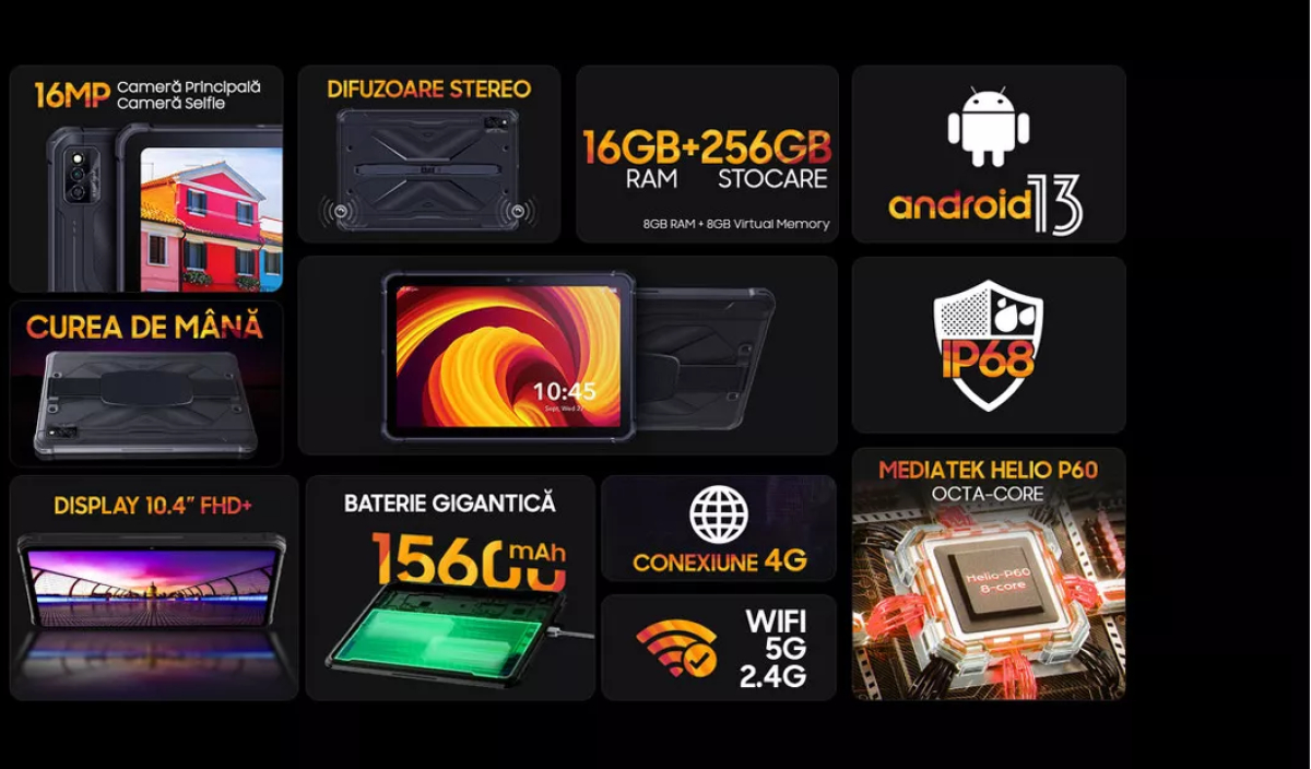 Tableta iHunt Strong Tablet P15000 Ultra Dual SIM 10.4 inch 8GB 256GB ...