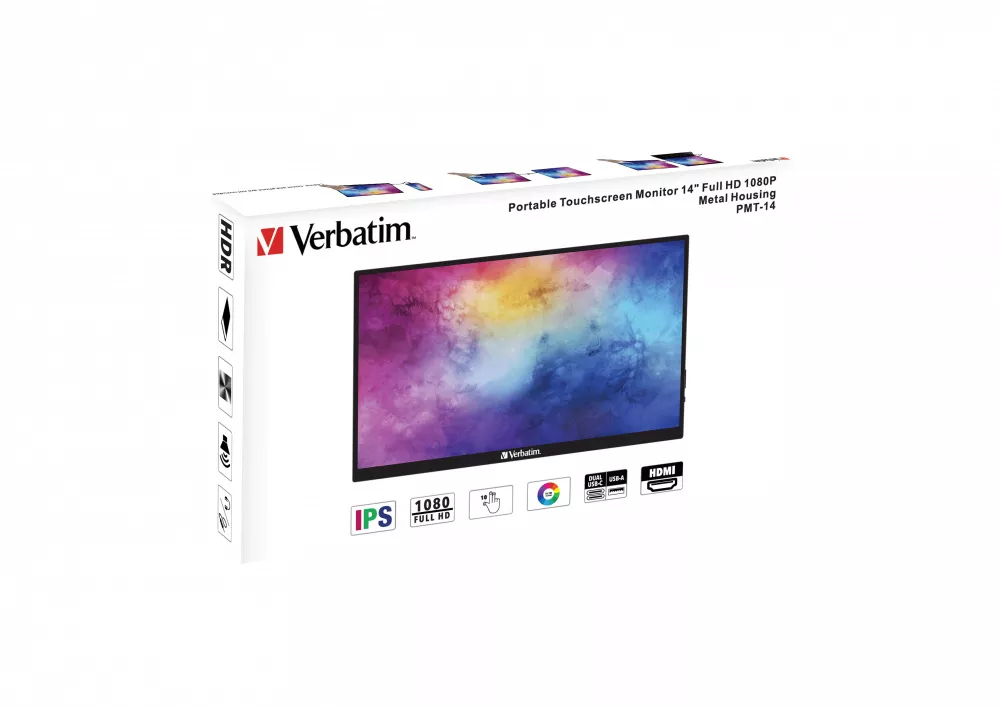 Monitor portabil touchscreen Verbatim 17.3" IPS 6ms Full HD HDR FreeSync