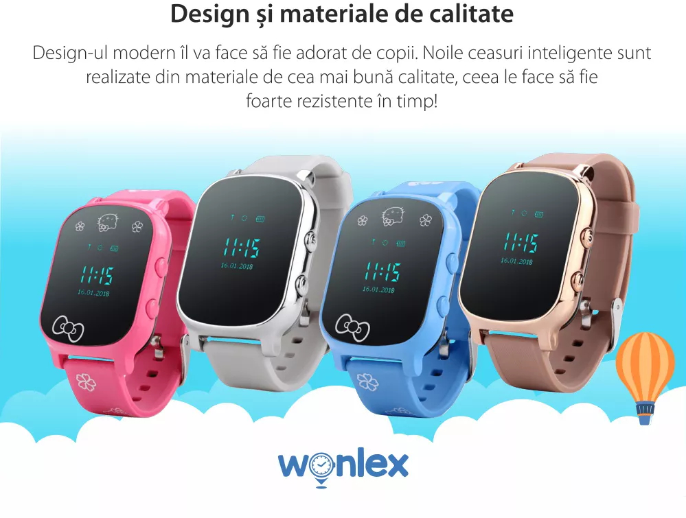 Ceas Smartwatch Pentru Copii Wonlex GW700-T58 cu Functie Telefon ...