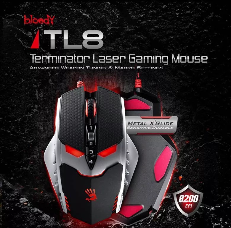 Mouse Gaming A4Tech Bloody Terminator TL8 Laser 8200DPI a4tmys45089