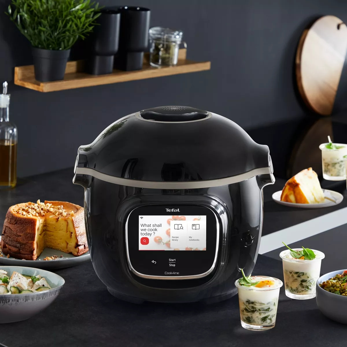 Multicooker TEFAL Cook4me Touch CY912831 1600W 6L 13 programe Negru ...