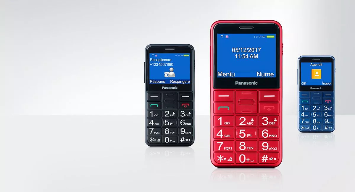 Telefon mobil Panasonic KX-TU150EXC pentru Seniori cu buton SOS ...