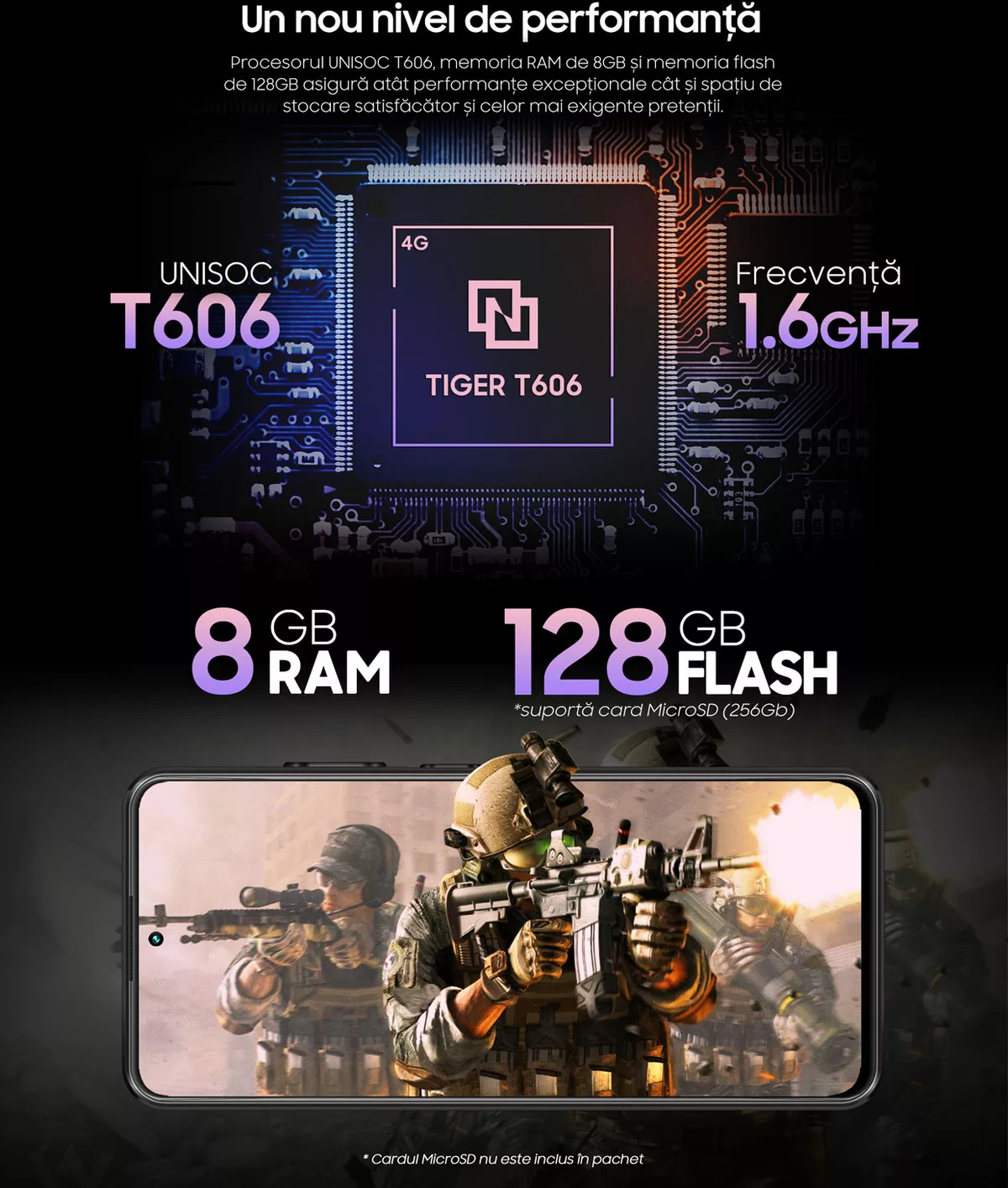 Telefon mobil iHunt S23 Ultra Dual SIM 8GB 128GB Negru + Smartwatch ...