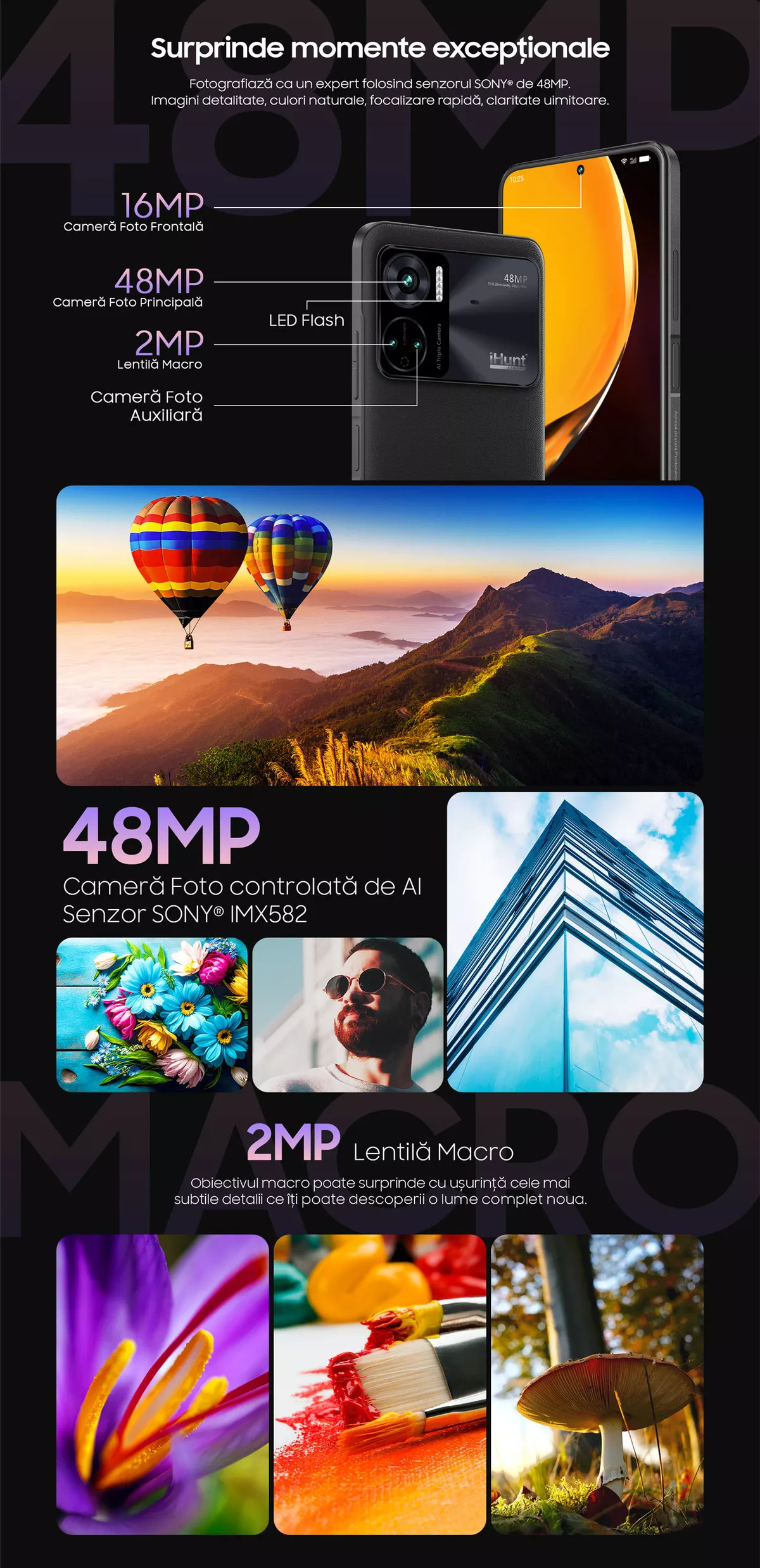 Telefon mobil iHunt S23 Ultra Dual SIM 8GB 128GB Negru + Smartwatch ...