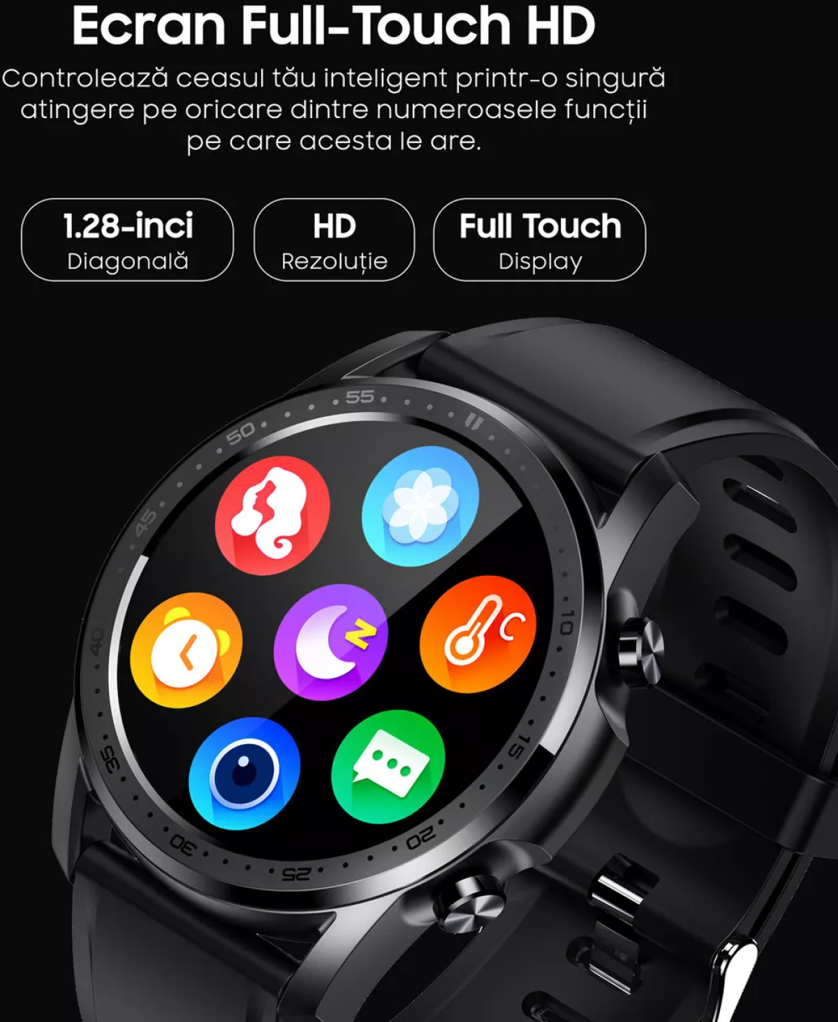 Telefon mobil iHunt S23 Ultra Dual SIM 8GB 128GB Negru + Smartwatch ...