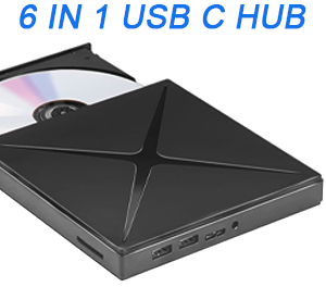 Unitate DVD CD RW externa portabila Axeloni ® Port Usb-C Hub USB 3.0 ...