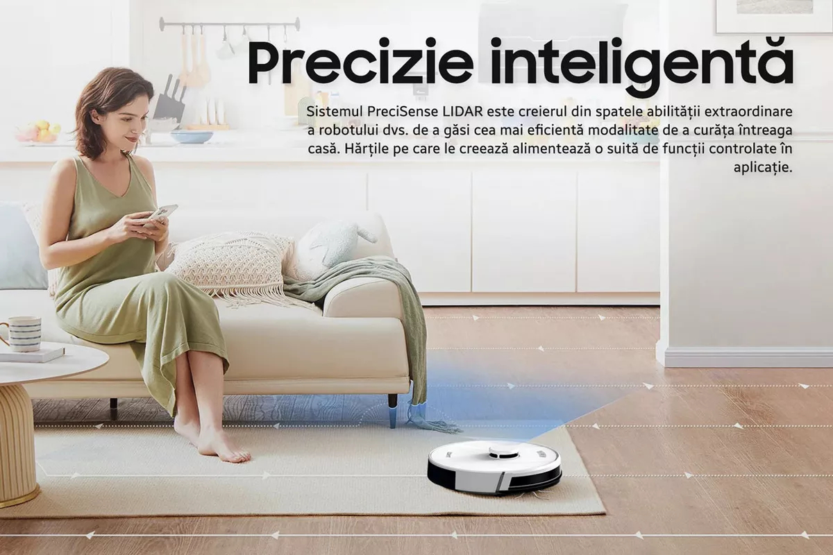 Robot aspirare iHunt Robo Clean PRO cu iHunt 28W 0.6l Home App Alb - cel.ro