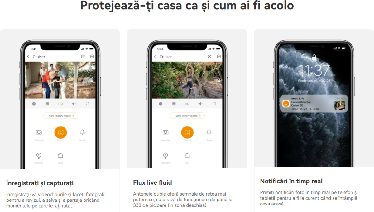 Camera de supraveghere IMOU IPC-S42FP-Imou Cruiser WiFi 4MP 2560x1440 ...