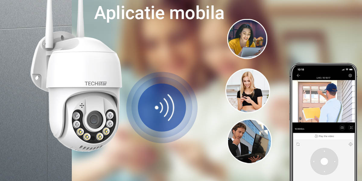 Camera Supraveghere PTZ Techstar® 902C 3MP FullHD+ Lumina Infrarosie si LED - cel.ro