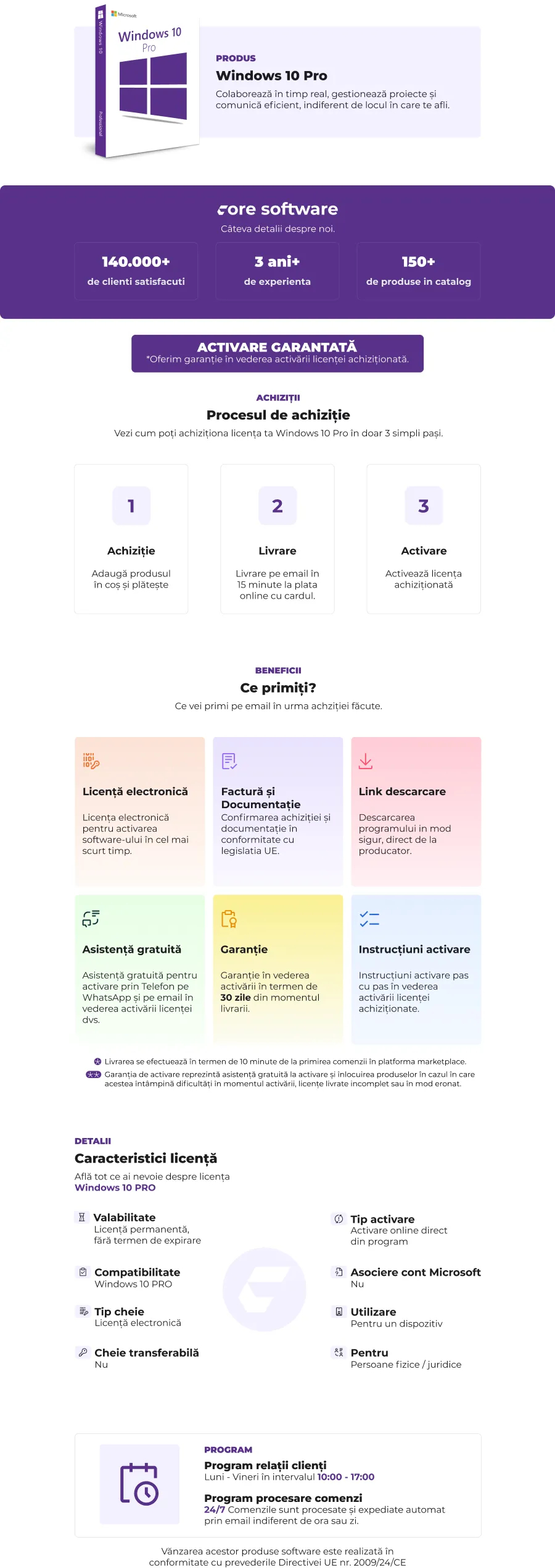 Licenta Windows 10 Pro Retail - ACTIVARE ONLINE