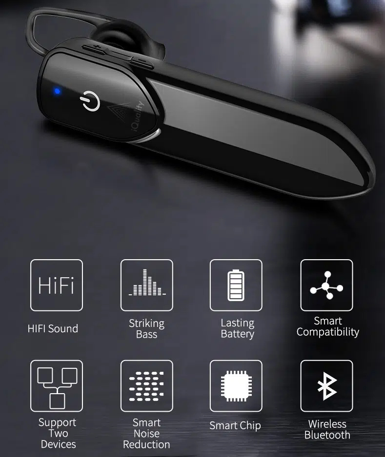 Casca Bluetooth Wireless Profesionala iQuality® 36h Autonomie Handsfree ...