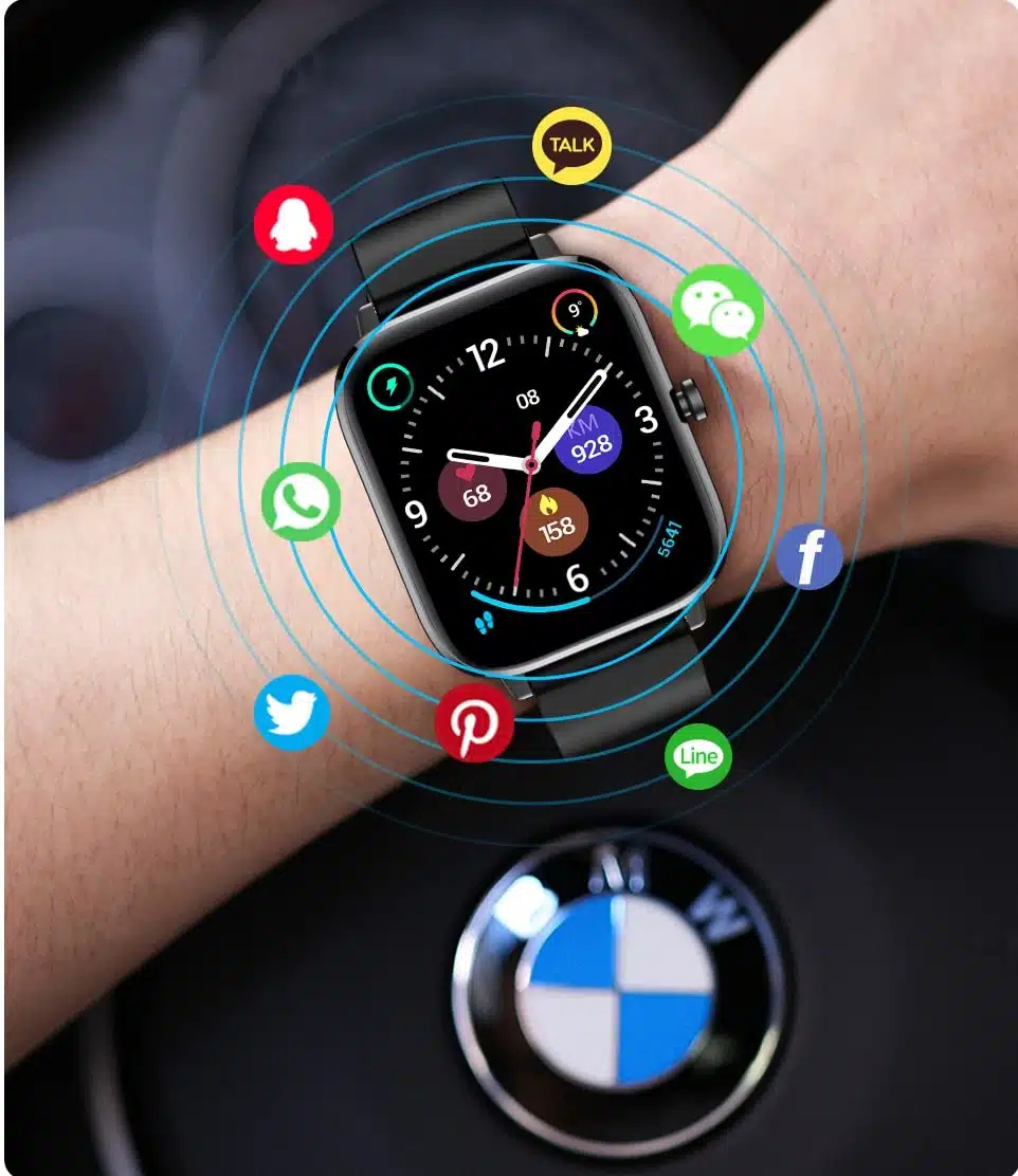 Smartwatch iQuality® T45S Midnight Black Functie Apelare si ...
