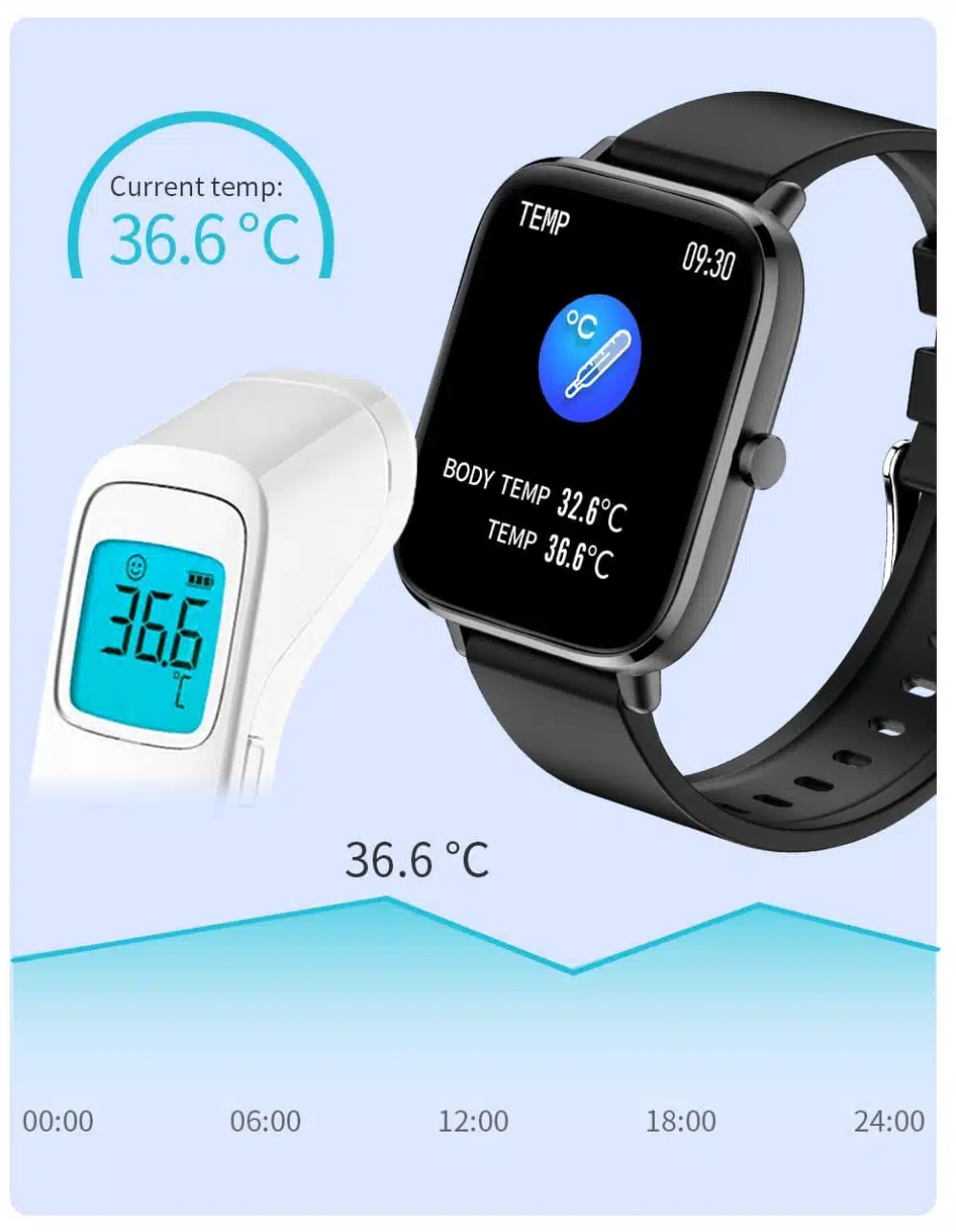 Smartwatch iQuality® T45S Midnight Black Functie Apelare si ...