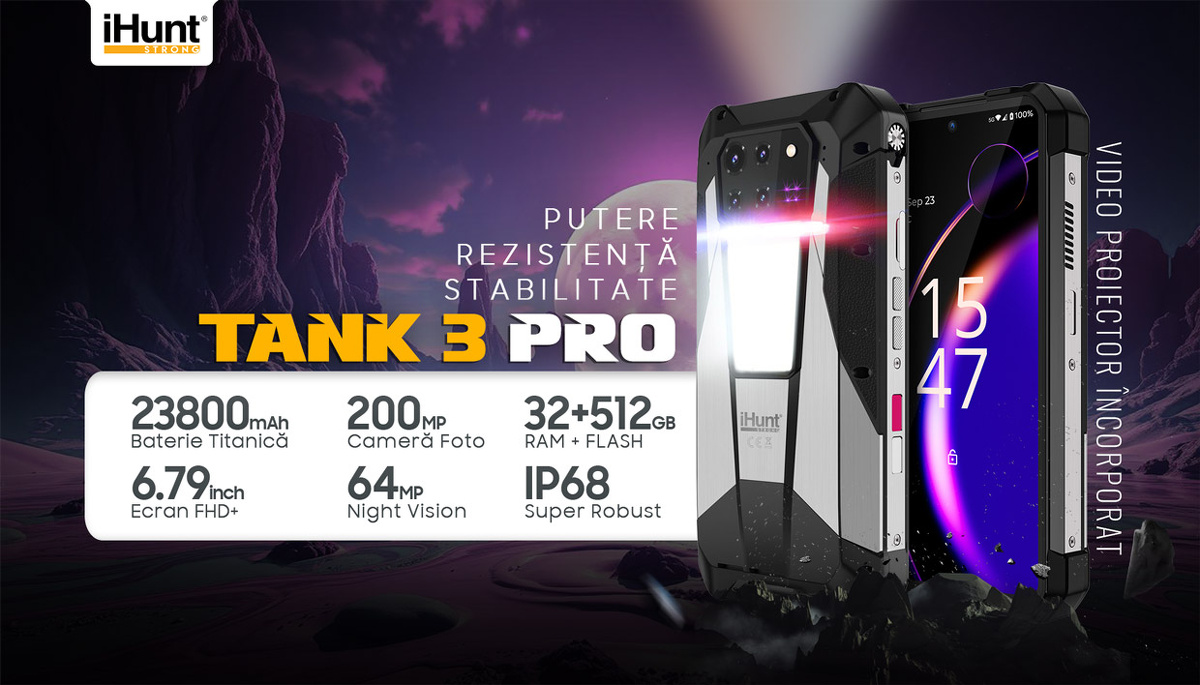 Telefon Mobil iHunt Tank 3 PRO Video Projector 23800 mAh 6.79 inch 32 ...