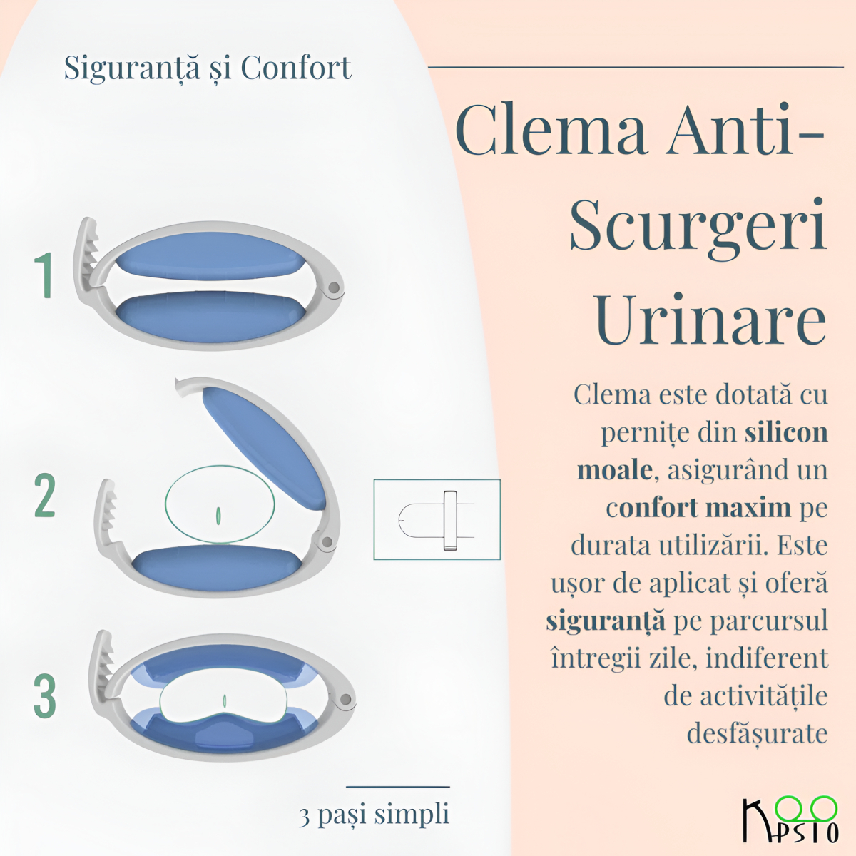 Clema Anti-Scurgeri Urinare cu Pad Din Silicon Control Eficient al